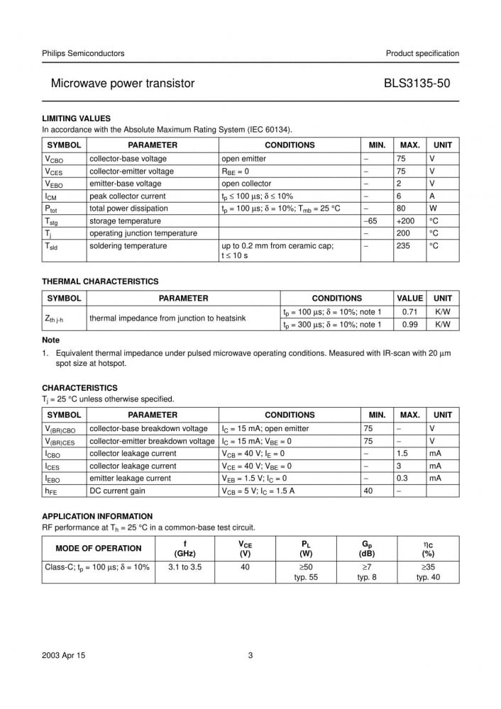 BLS3135 technical document page 3