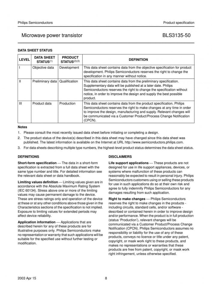 BLS3135 technical document page 8