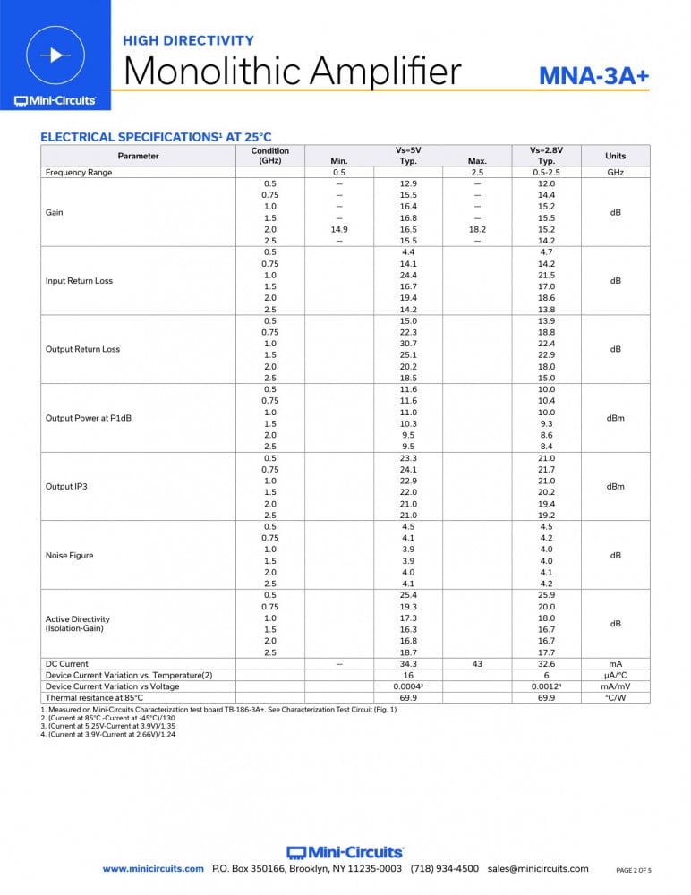MNA-3A+ datasheet page 2