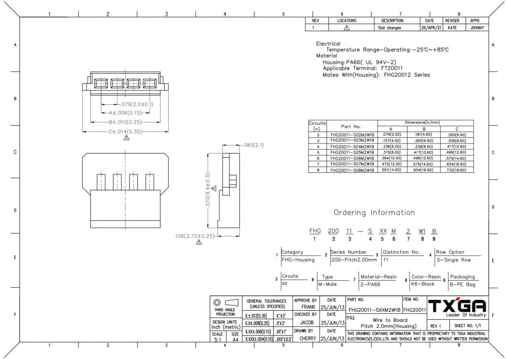 FHG20011-S04M2W1B technical document page