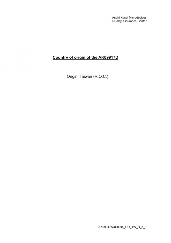 AK09917D quality document, page 9