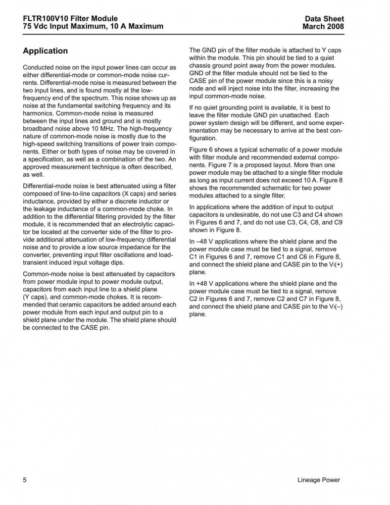 FLTR100V10 datasheet page 5