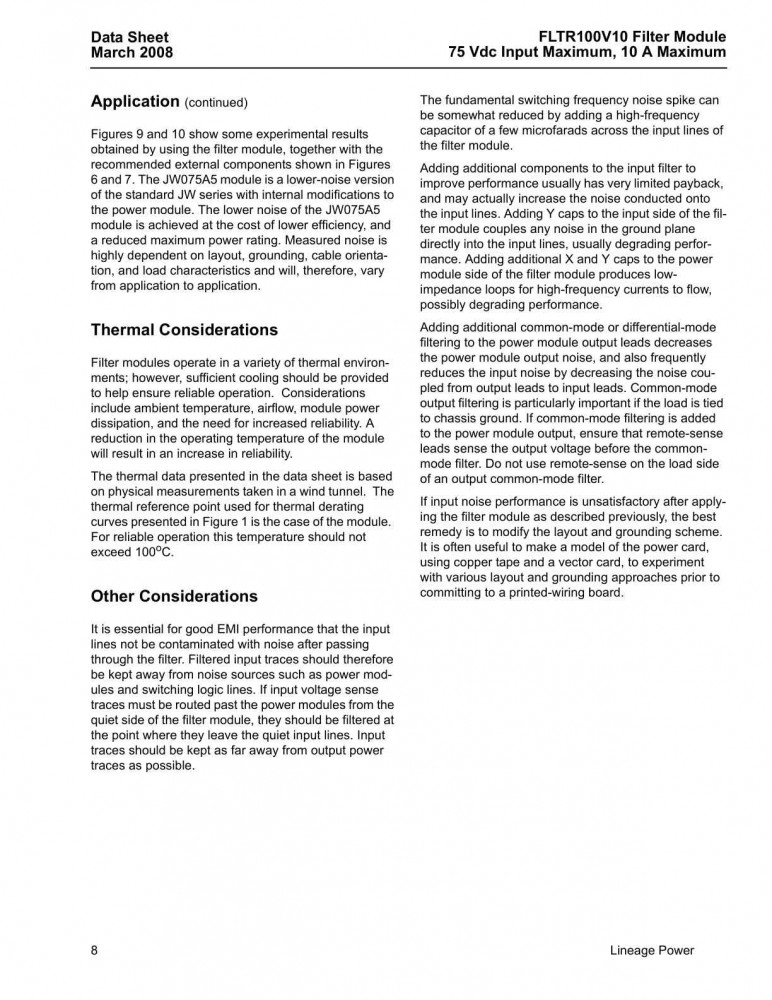 FLTR100V10 datasheet page 8