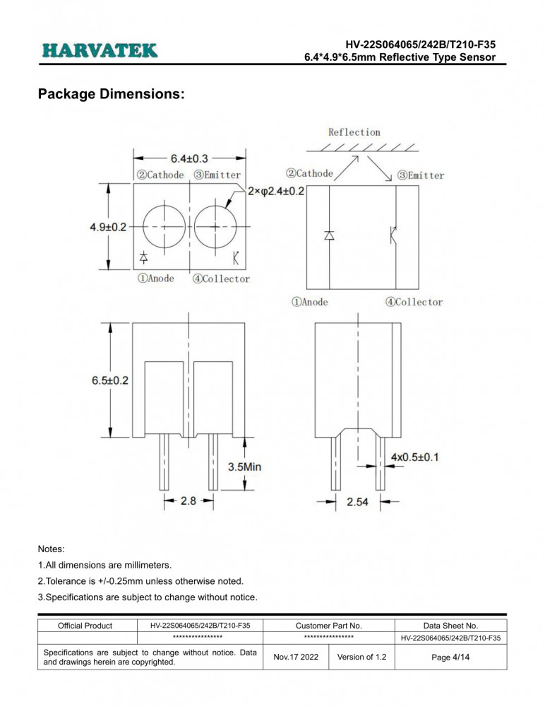 HV-22S064065 datasheet page 4
