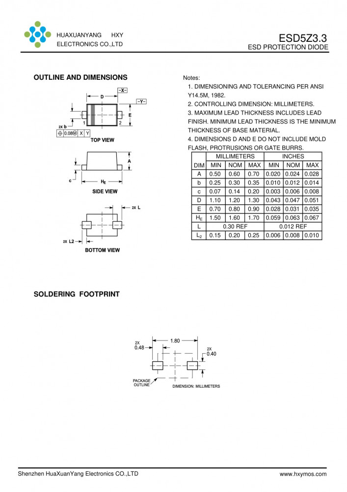 ESD5Z3.3-HXY datasheet page 3