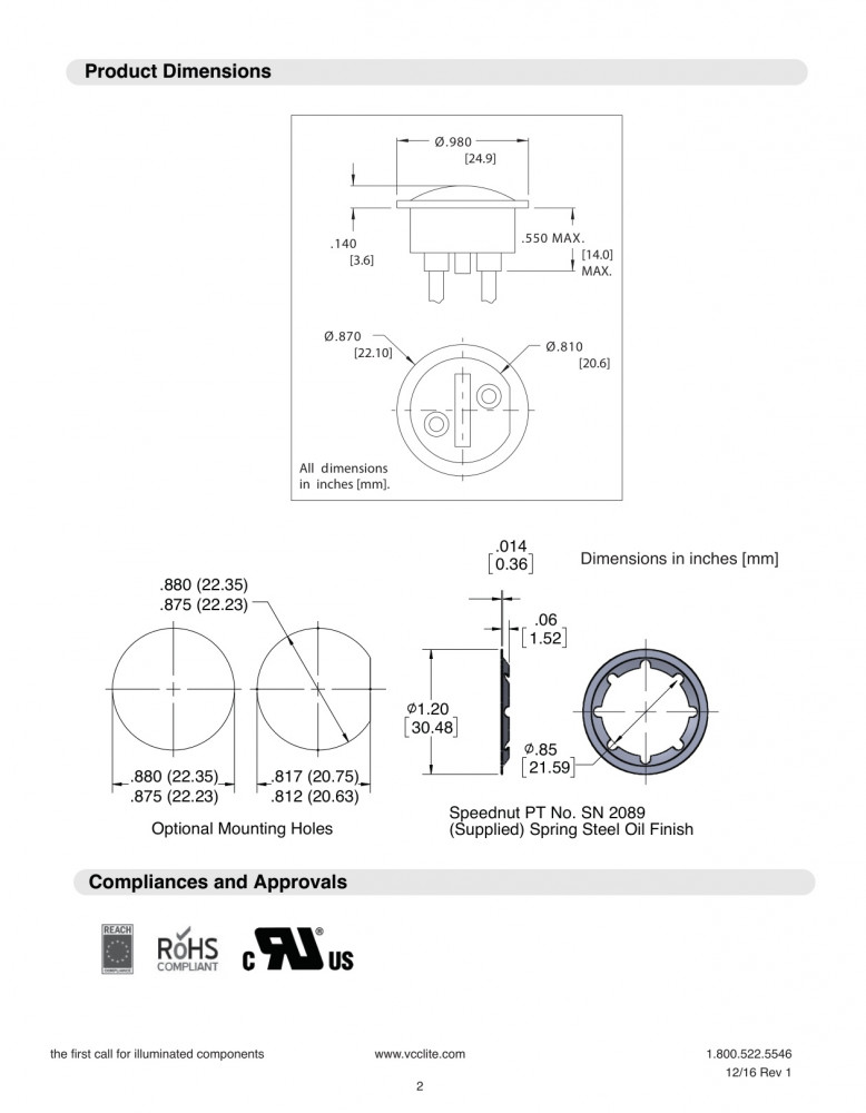 VCC 2620K and 2622K series product documentation, page 2