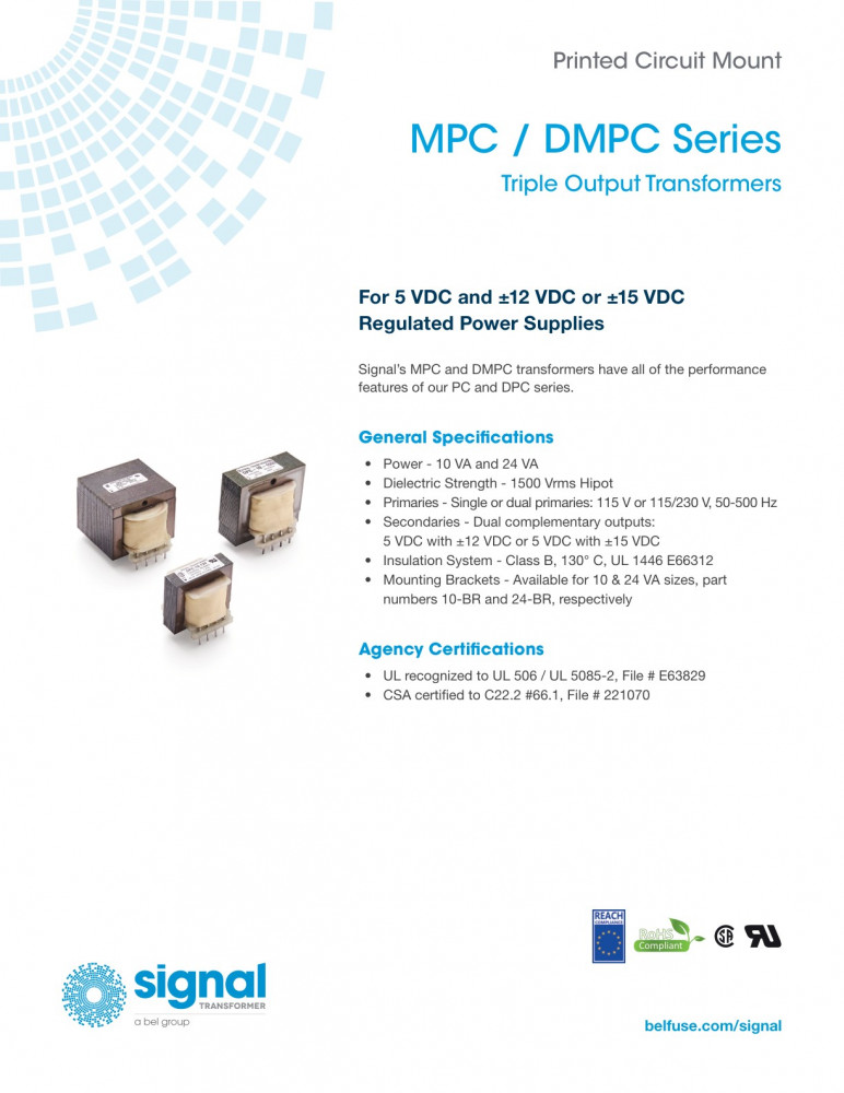 DMPC series datasheet page 1