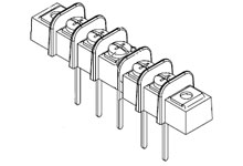 9.53mm Pitch Beau PCB Terminal Strip, Low Profile, Wire Wrap Terminal, 6 Circuits