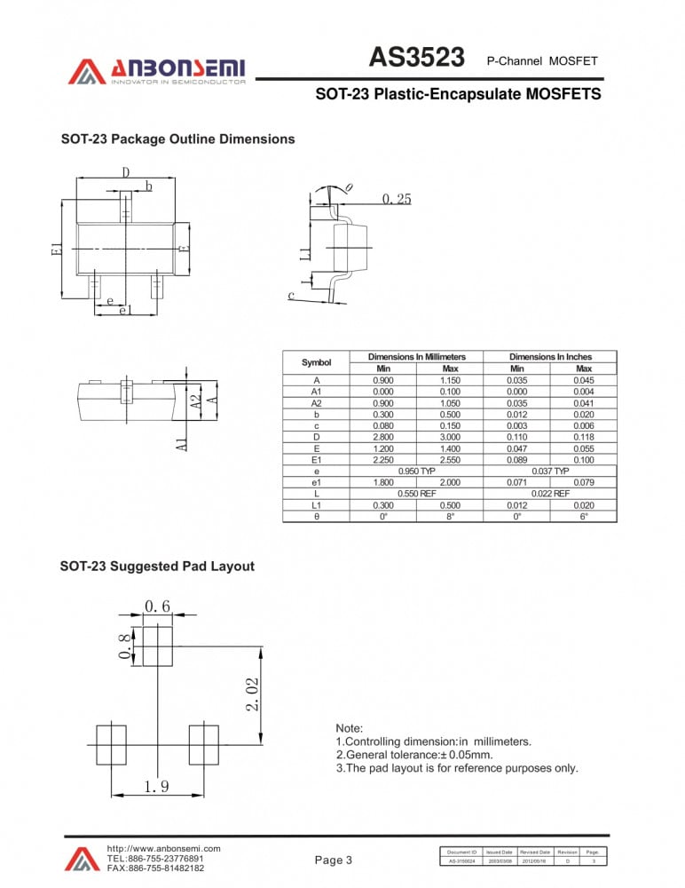 AS3523 datasheet page 3