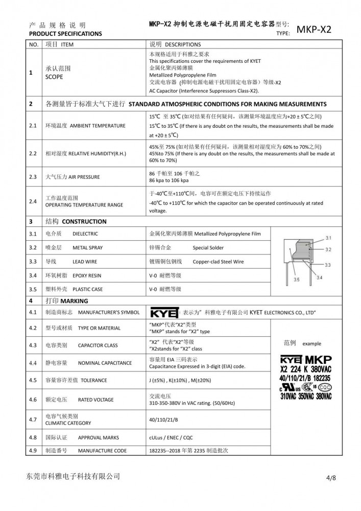 KYET PX224K2W1502 specification page 4
