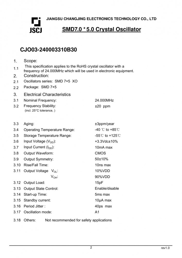 CJO03-240003310B30 specification page 2