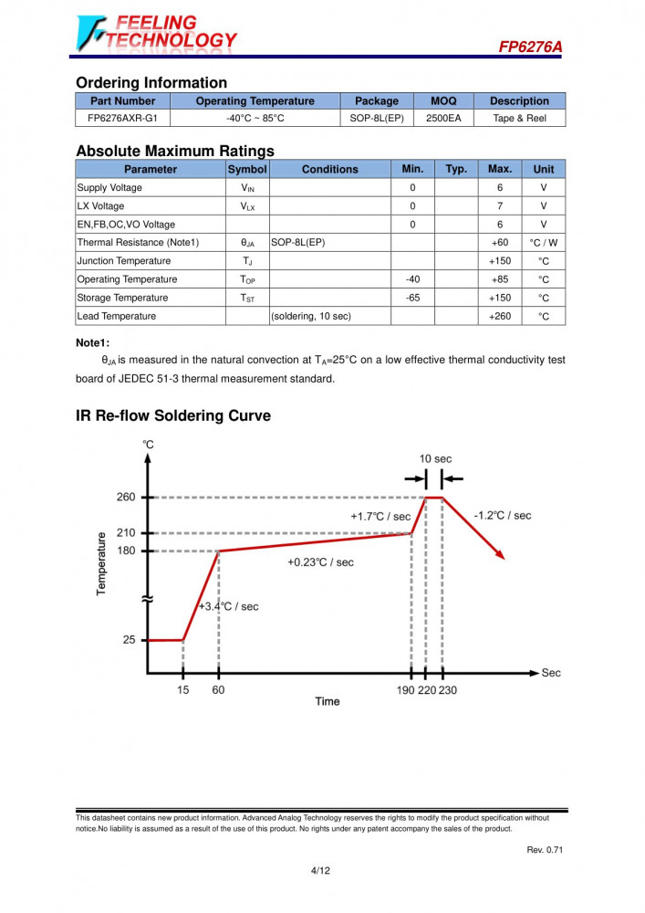 FP6276AXR-G1 datasheet page 4