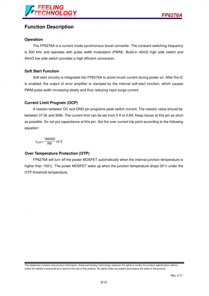 FP6276AXR-G1 datasheet page 8