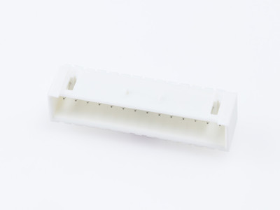 2.50mm Pitch, Mini-Lock PCB Header, Single Row, Right-Angle, Through Hole with Kinked Pins, Tin Plating, Positive Lock, 15 Circuits, Tray, 3.40mm PC Tail Length, Glow-Wire Capable, Natural