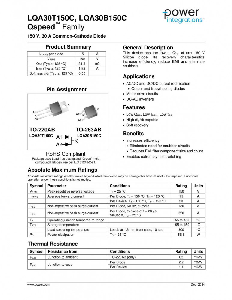 LQA30B150C datasheet page 1
