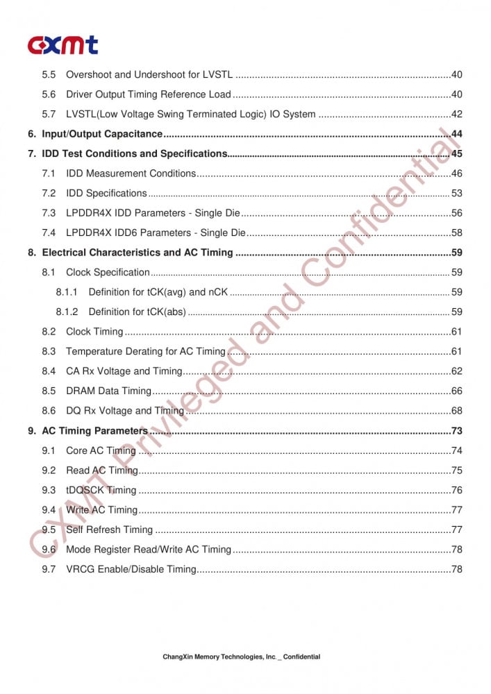 CXMT datasheet page 5