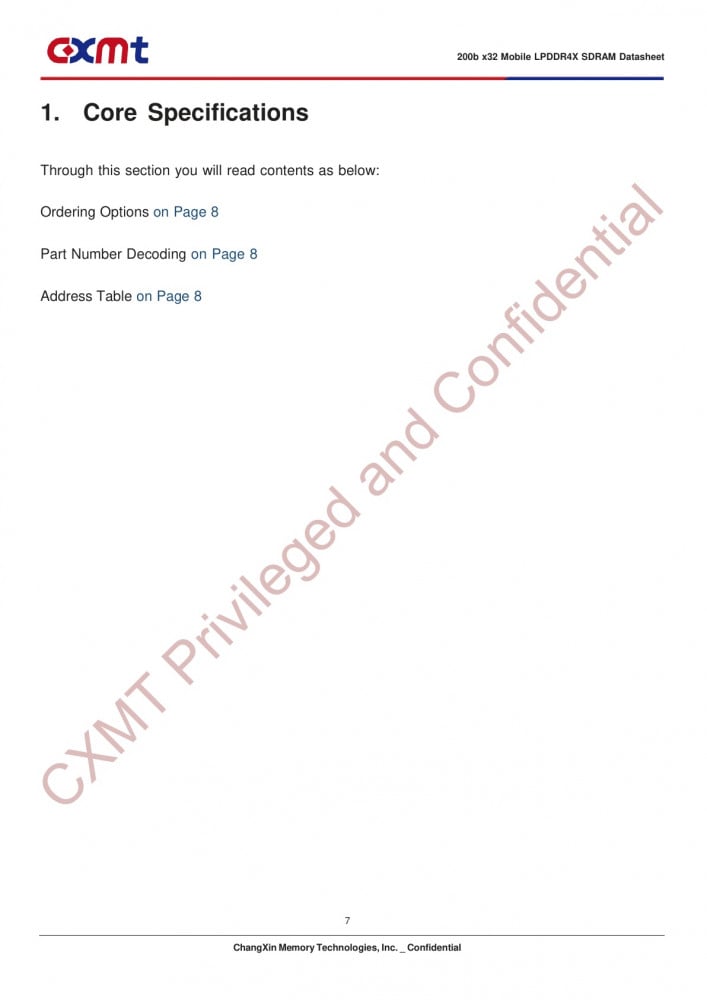 CXMT datasheet page 7