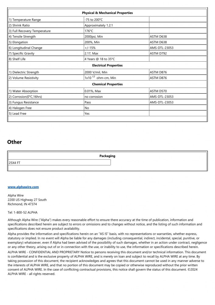 Alpha Wire FIT-400-6 technical document page 2