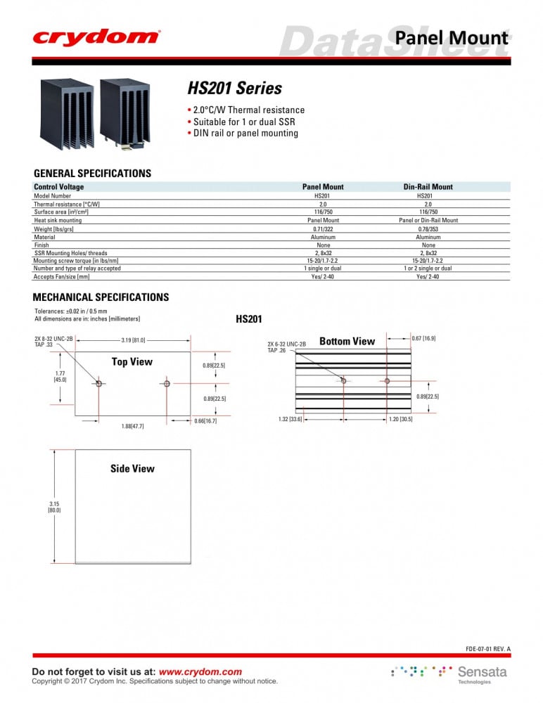 HS201 technical document page 1