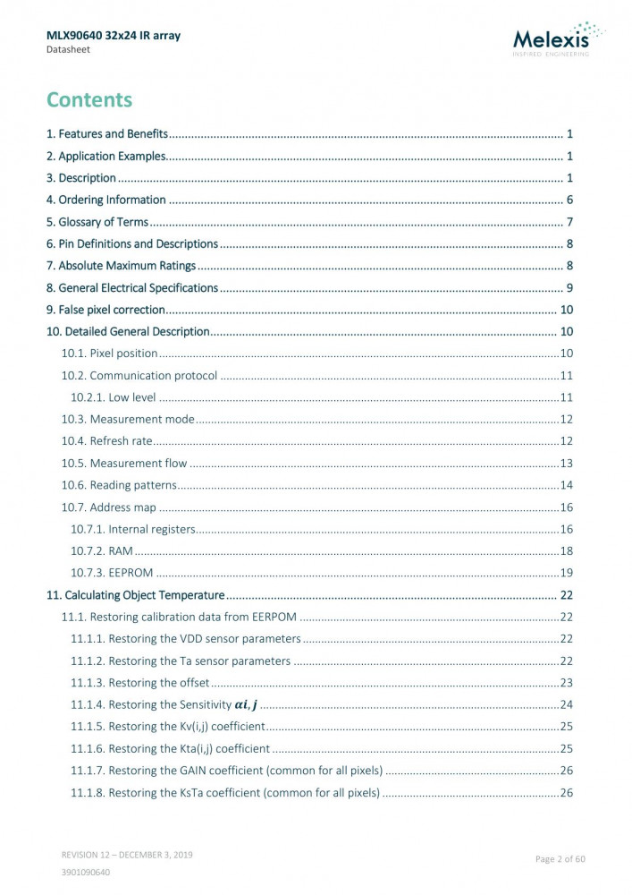 MLX90640 document page 2
