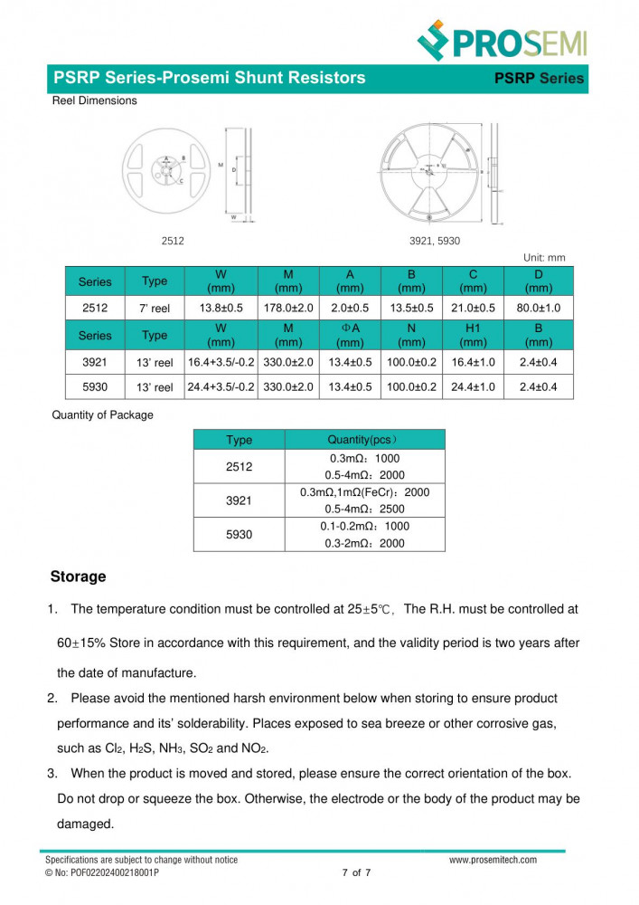 PSRP datasheet page 7