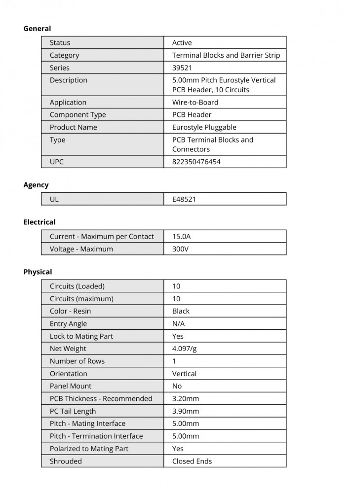 MOLEX 395211010 technical document image 2