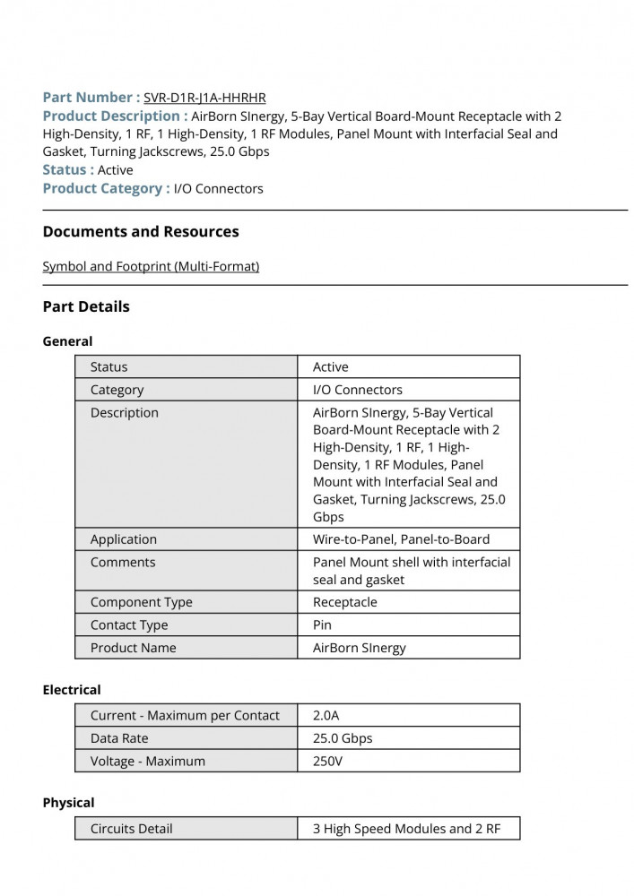 SVR-D1R-J1A-HHRHR technical document page 1