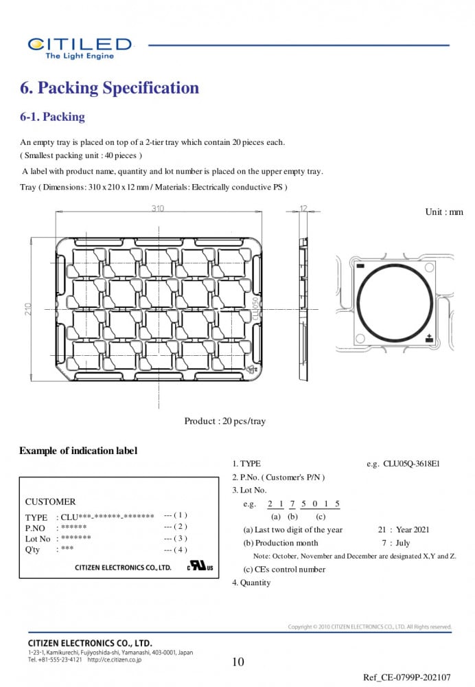 CITIZEN CLU05Q datasheet page 10