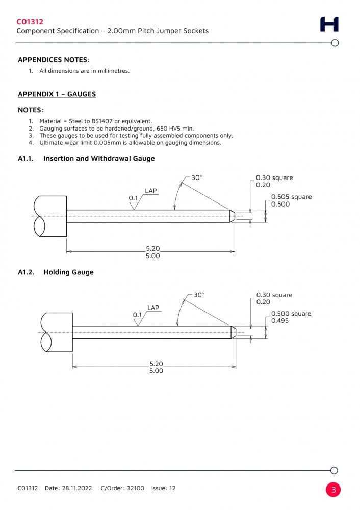 Harwin M22-1910005 specification page 3