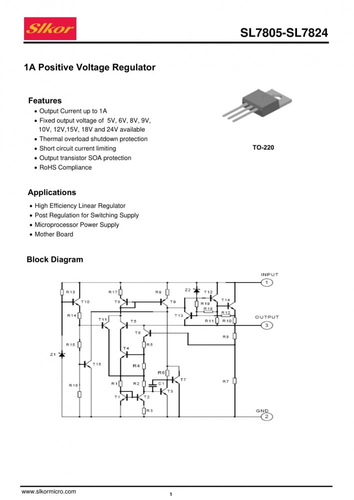 SL7815 datasheet page 1