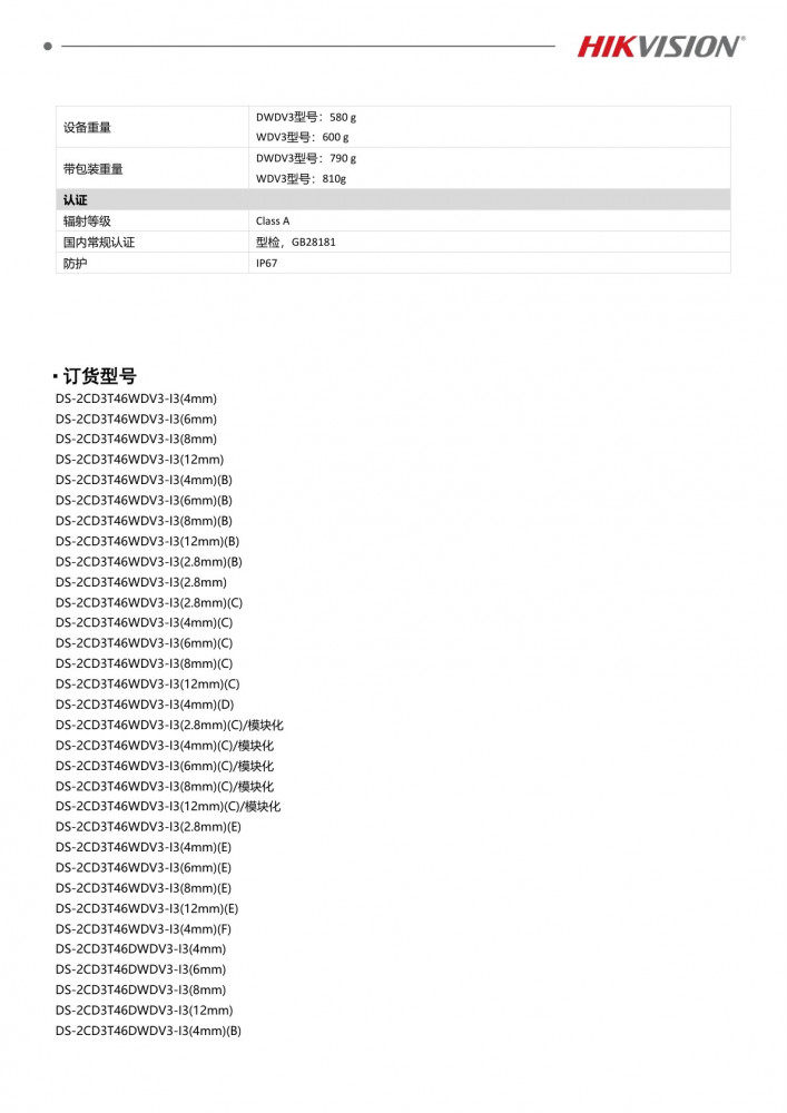 HIKVISION DS-2CD3T46WDV3-I3 documentation page 4