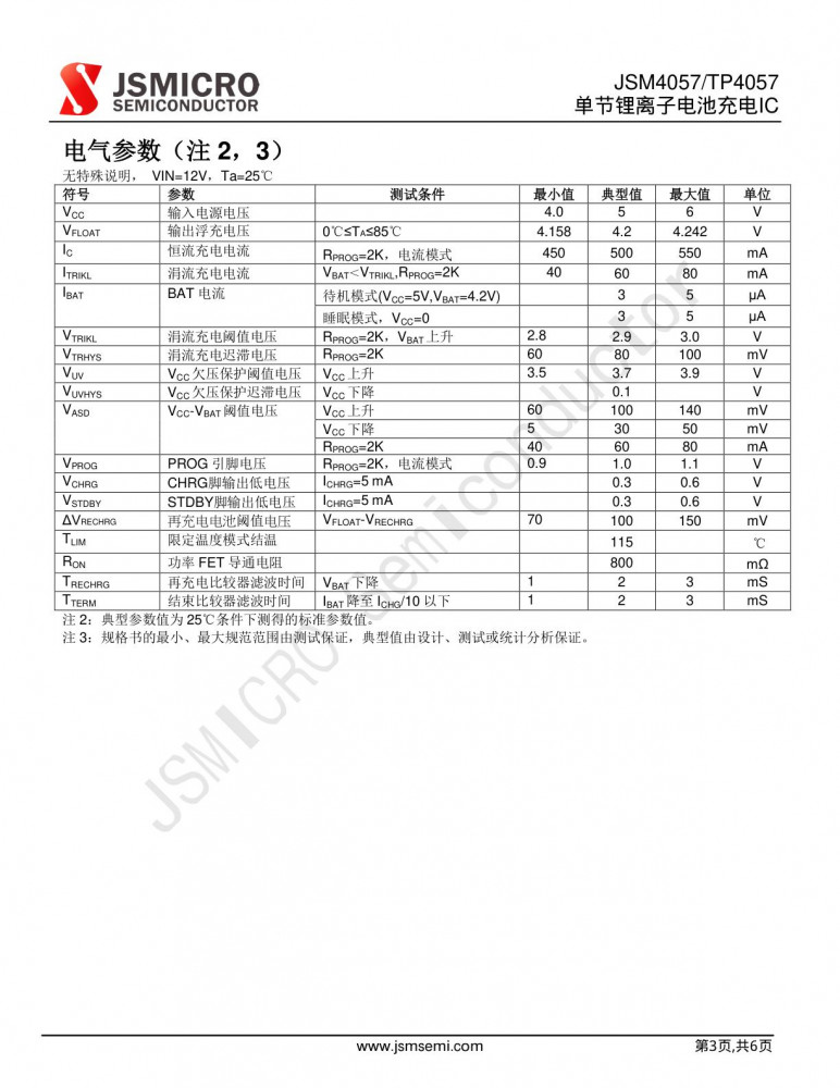 TP4057 datasheet page 3
