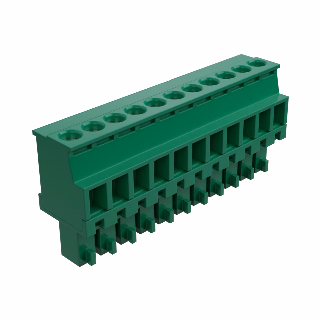 3.81mm Pitch Eurostyle Vertical Plug, Front Wire Entry, Green Housing, 11 Circuits for sale