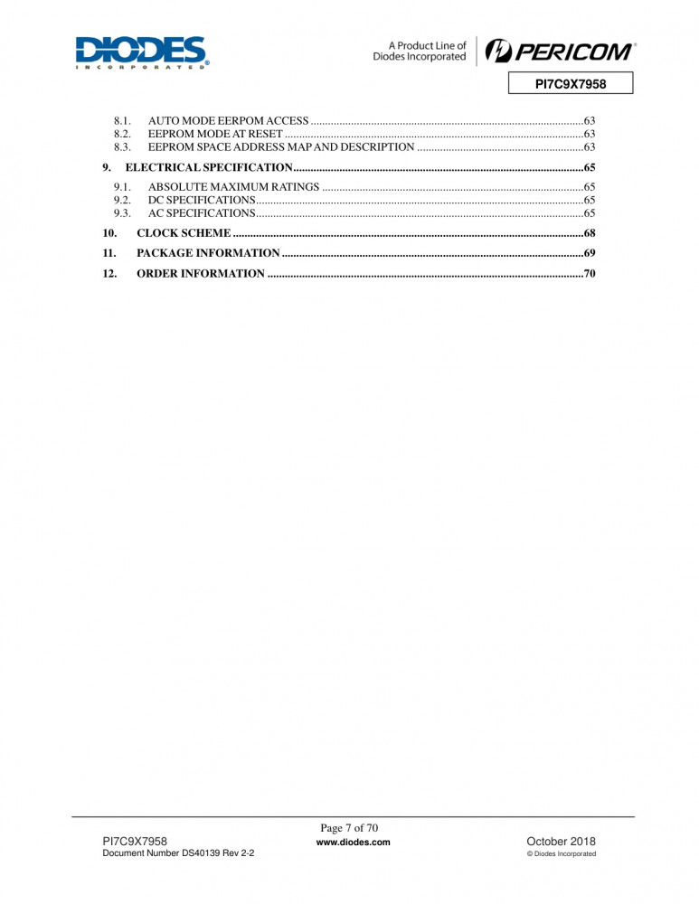 PI7C9X7958 datasheet page 7