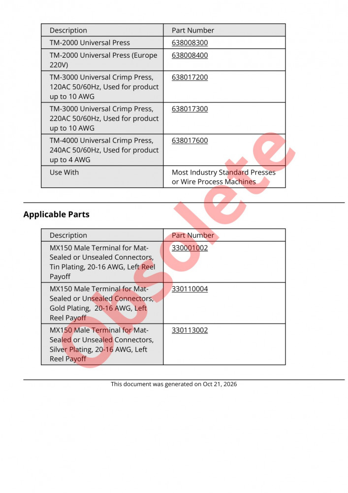 Technical document page 3 for Molex 639000300