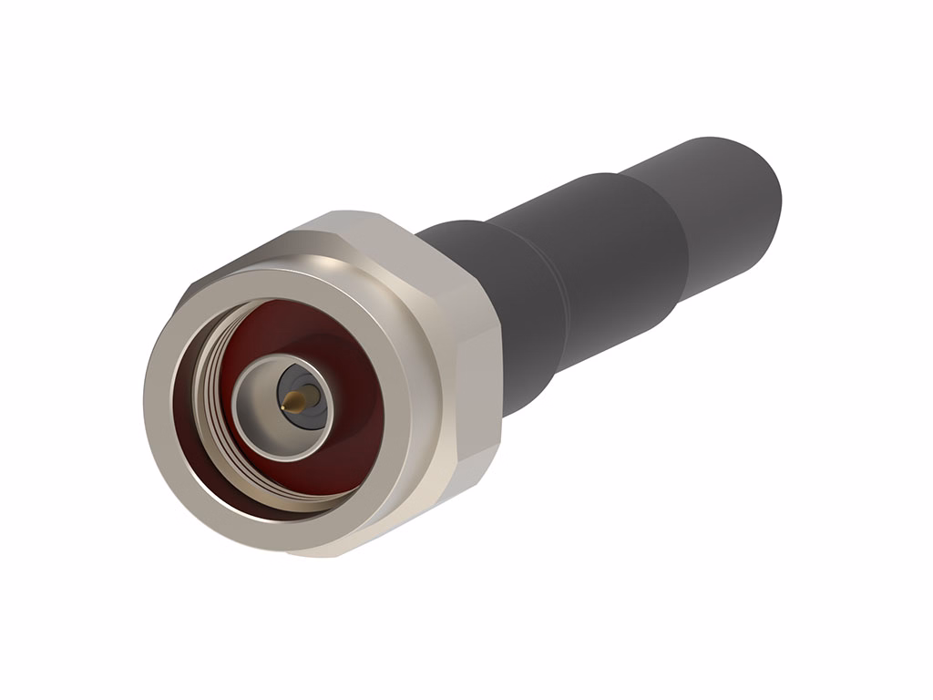 N Plug, Right-Angle, Crimp, RG-142, RG-223, RG-400 Cable and RG-55 Cable, Brass Body, Silver Plated, Tray, 50 Ohms