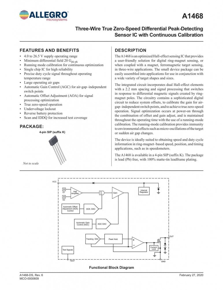 A1468 datasheet page 1