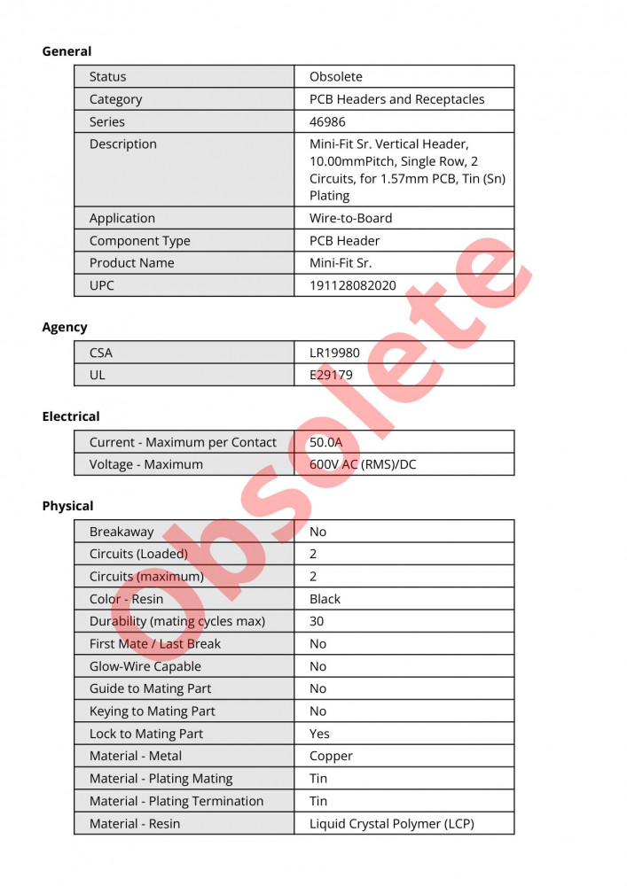 Technical document image 2 for MOLEX 469862121