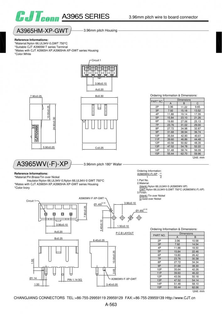 CJT A3965 series technical document page 4