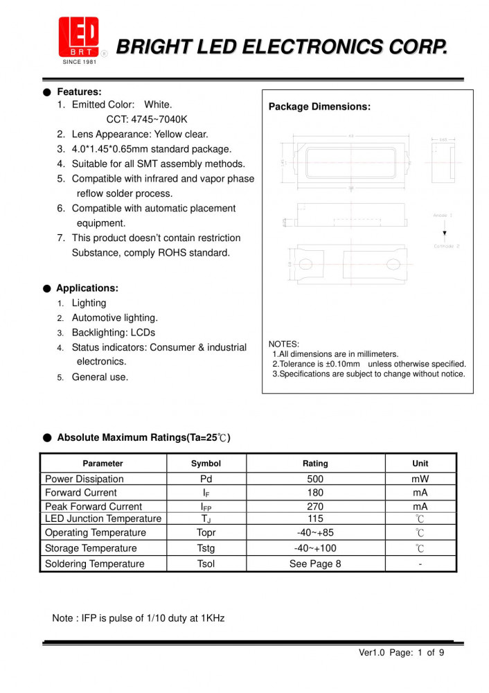 BL-4014A10-28-R80 document page 1