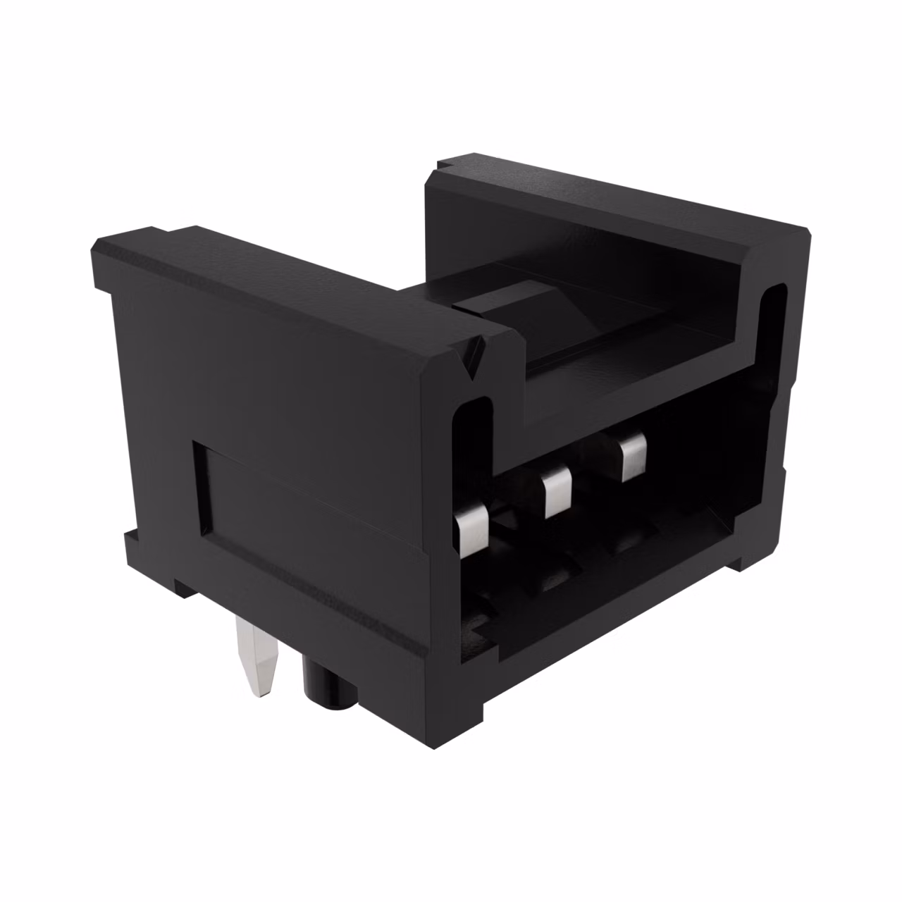 1.25mm Pitch, Micro-Lock Plus PCB Header, Single Row, Right-Angle, Through Hole, Tin-Bismuth Plating, Positive Lock, 3 Circuits, Black for sale