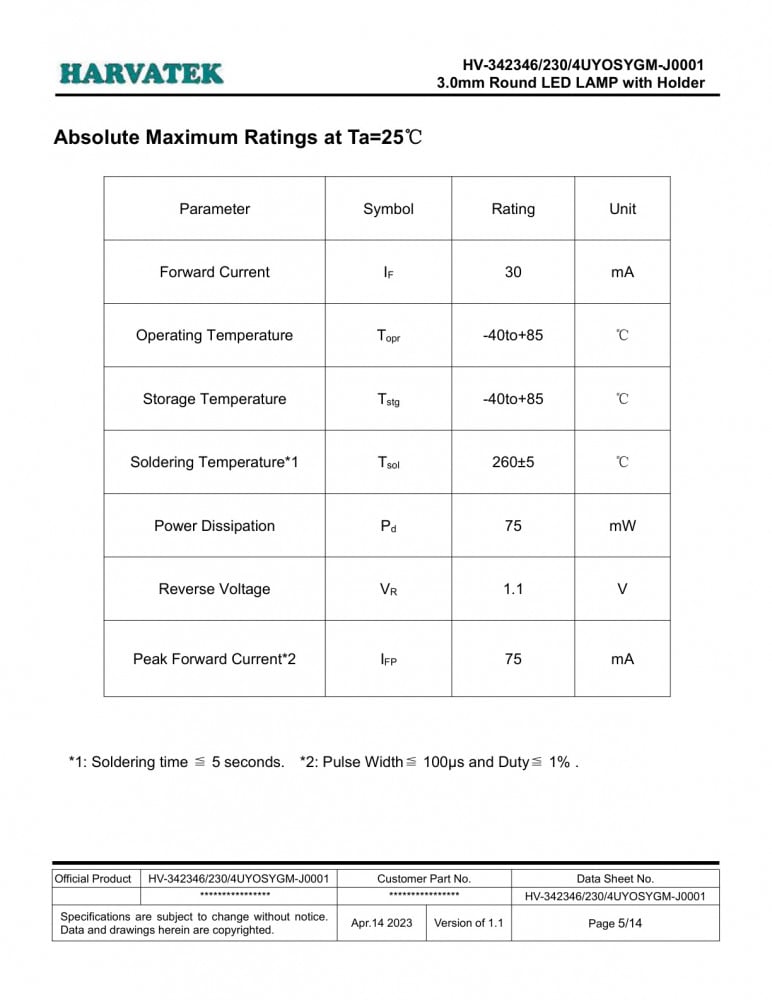 HV-342346 datasheet page 5