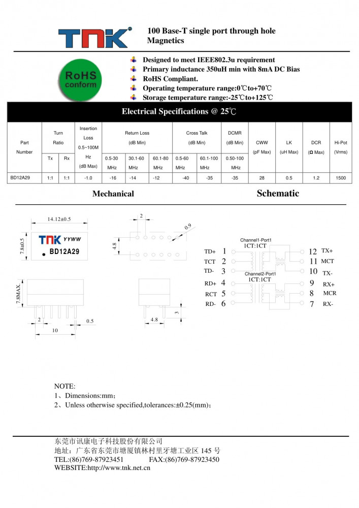 TNK BD12A29 datasheet page