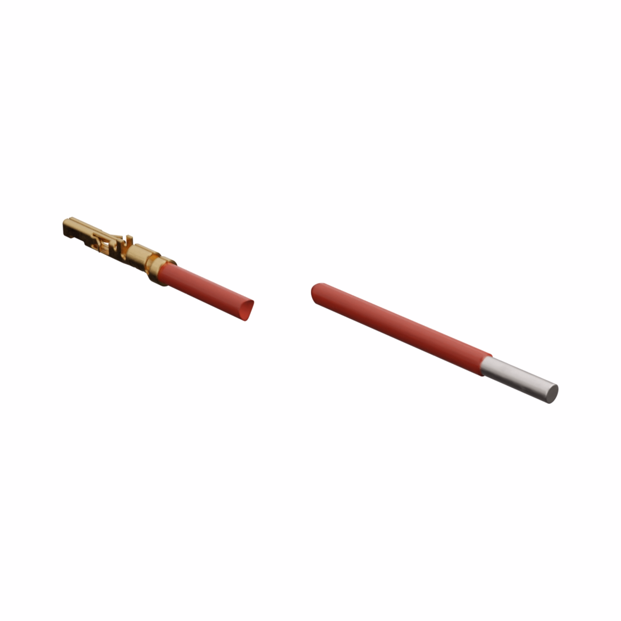 Pre-Crimped Lead Micro-Fit 3.0 Female-to-Pigtail, Gold (Au) Plating, 225.00mm Length, 20 AWG, Red for sale