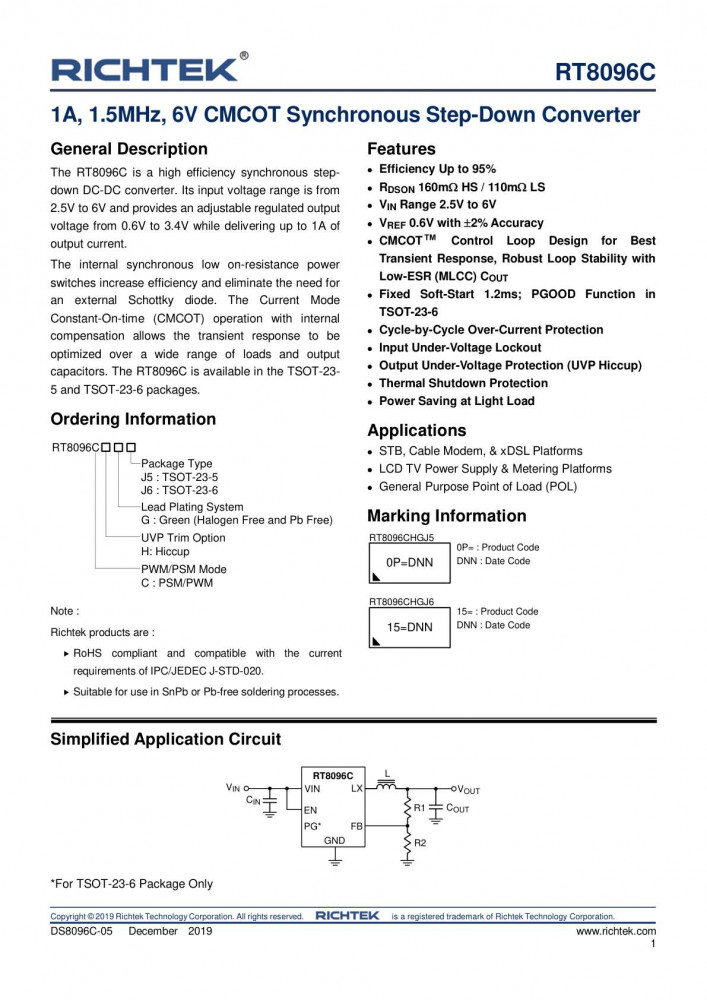 RT8096C technical document page 1