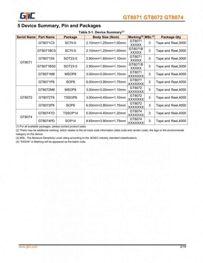 GT8071BS5 datasheet page 3