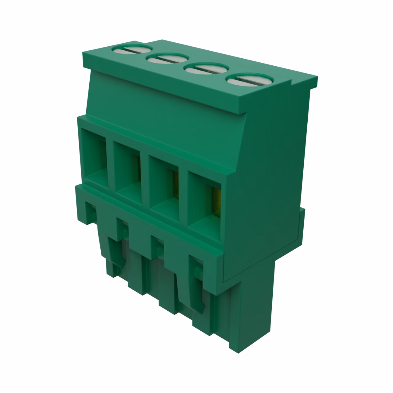 5.00mm Pitch Eurostyle Vertical Plug, with Reverse Imprinting, Front Wire Entry, Green Housing, Gold (Au) Plated, 4 Circuits for sale