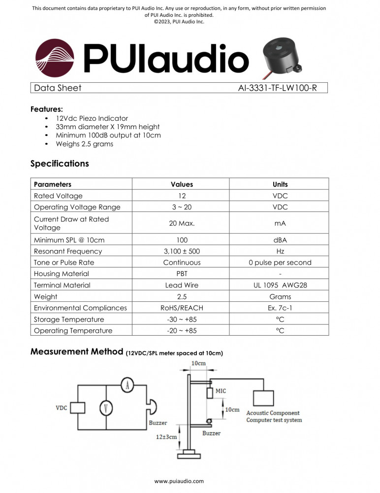 AI-3331-TF-LW100-R datasheet page 1