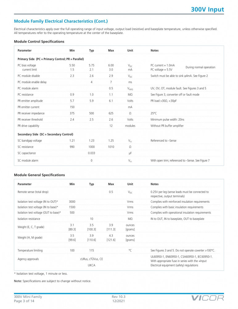 VICOR converter document page 3