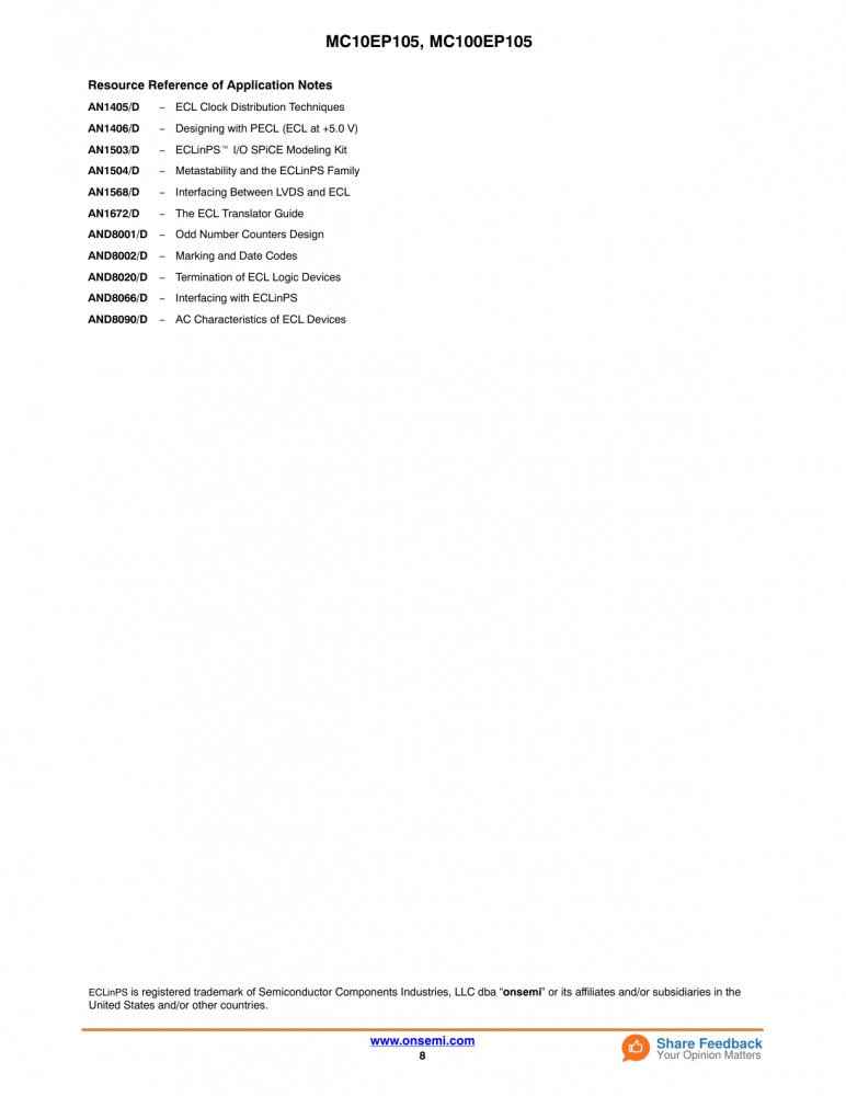 MC100EP105 datasheet page 8